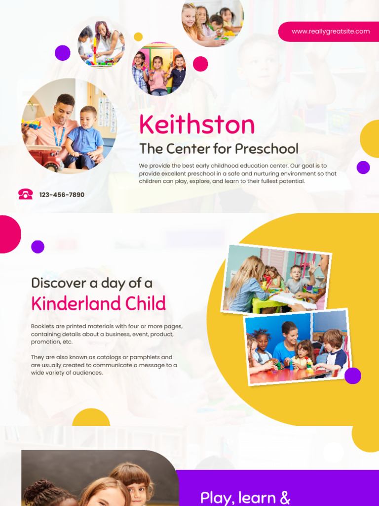 Colorful Modern Center Preschool For Kids Presentation | PDF