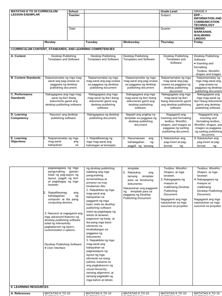 Grade 4-Q1W5 (Matatag Le) - Epp | PDF