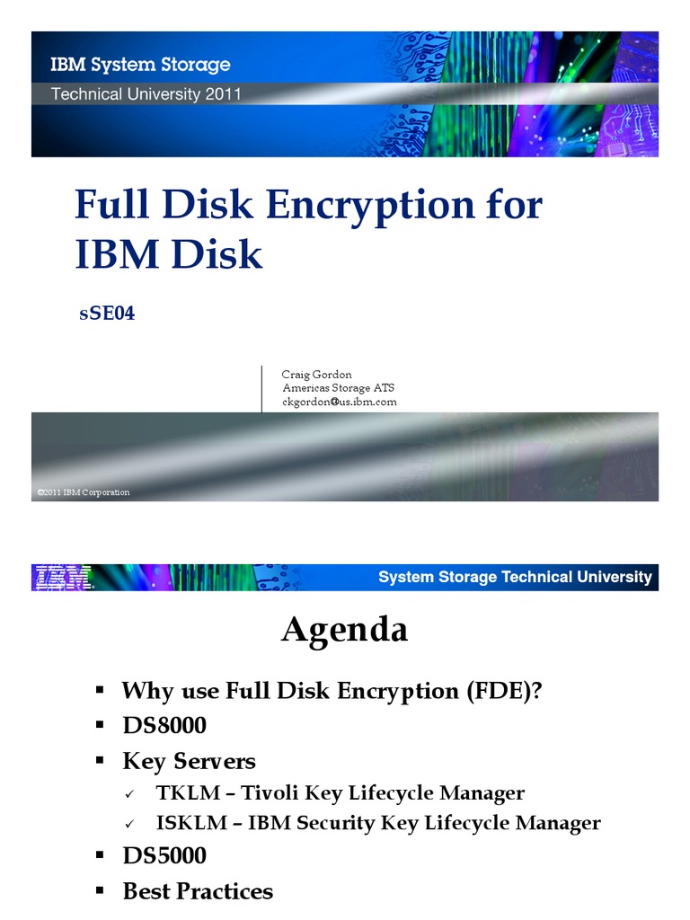 sSE04 - Full Disk Encryption For IBM Disk | PDF | Cryptography | Key ...