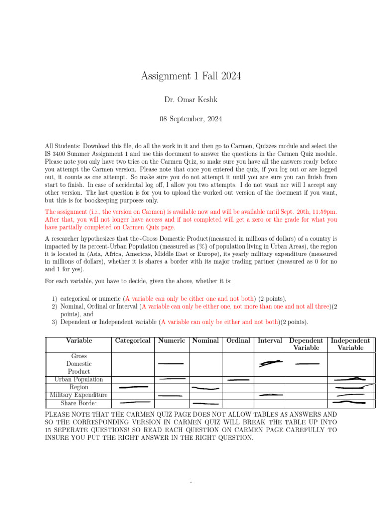 Assignment1 Fall 2024 | PDF