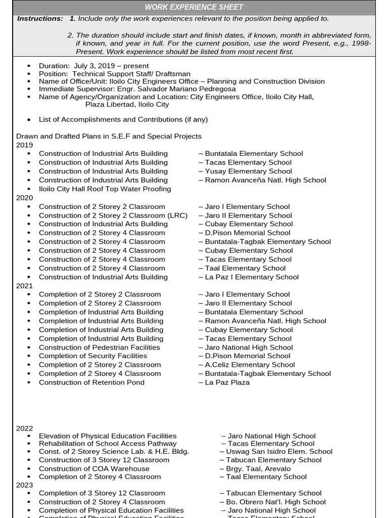 CS Form No. 212 Attachment | PDF