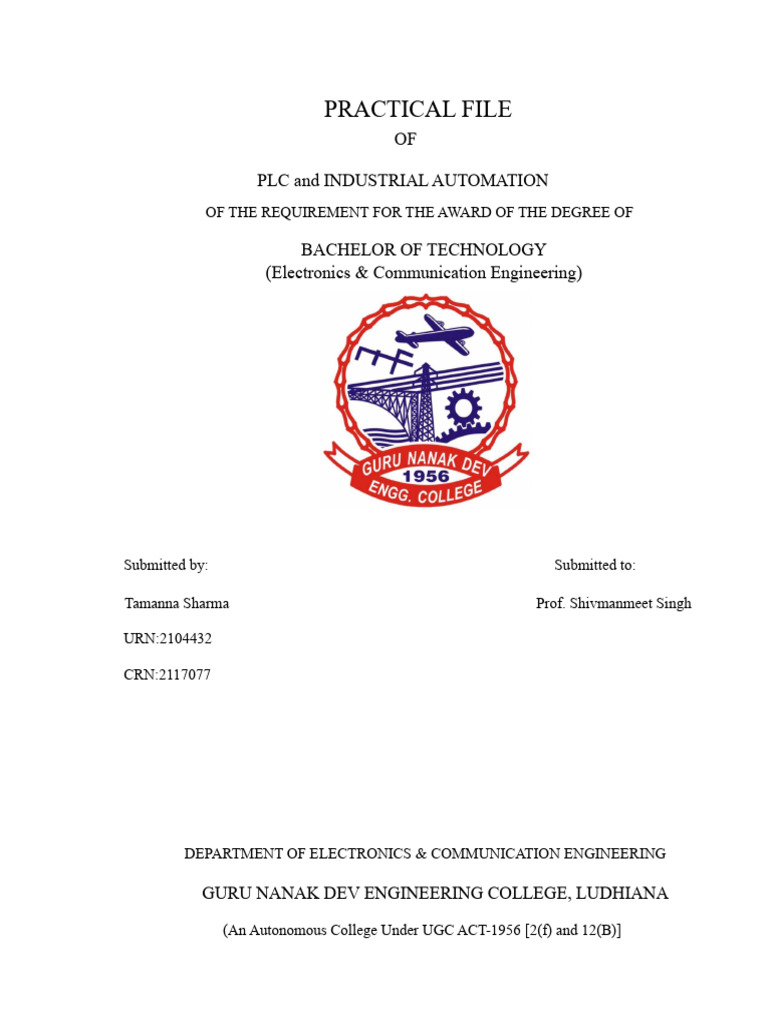 Plc Final File | PDF