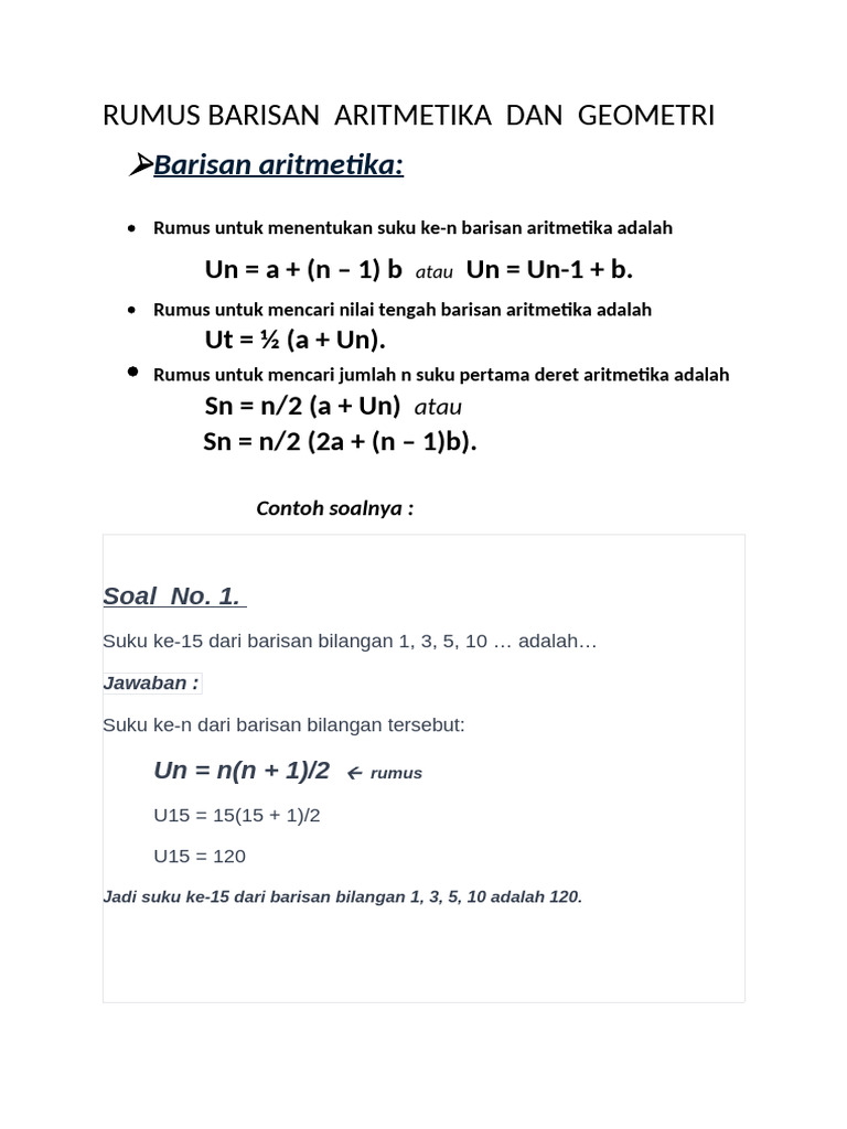 Barisan Aritmetika Dan Geometri | PDF
