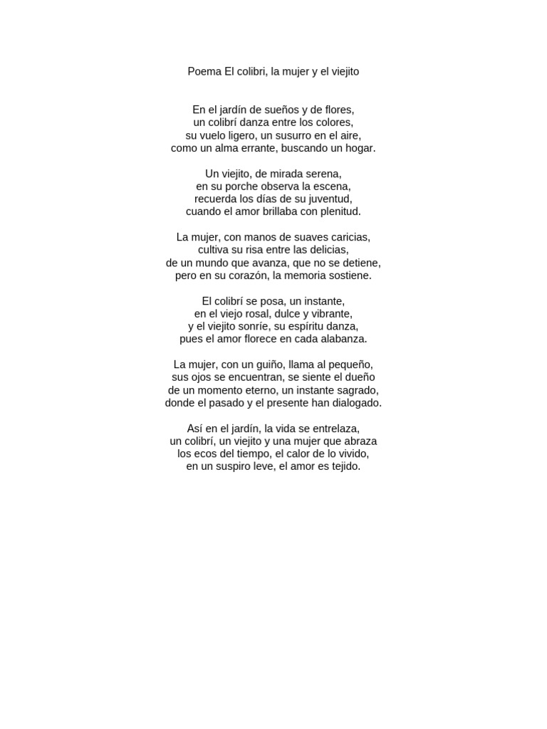 Poema El Colibri | PDF | Arte | Clásicos