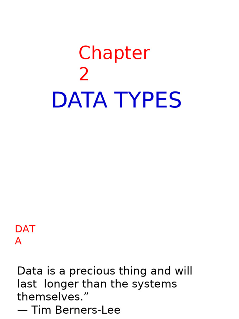 Unit - 01 Data Types | PDF