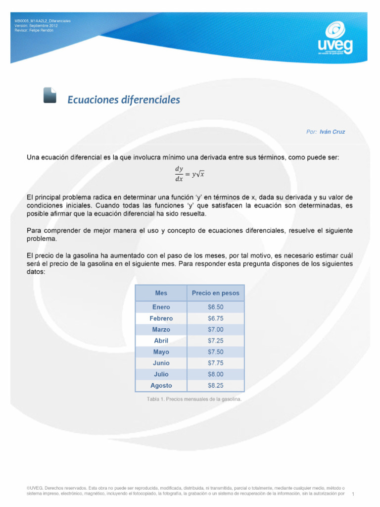 Ecuaciones Diferenciales | PDF