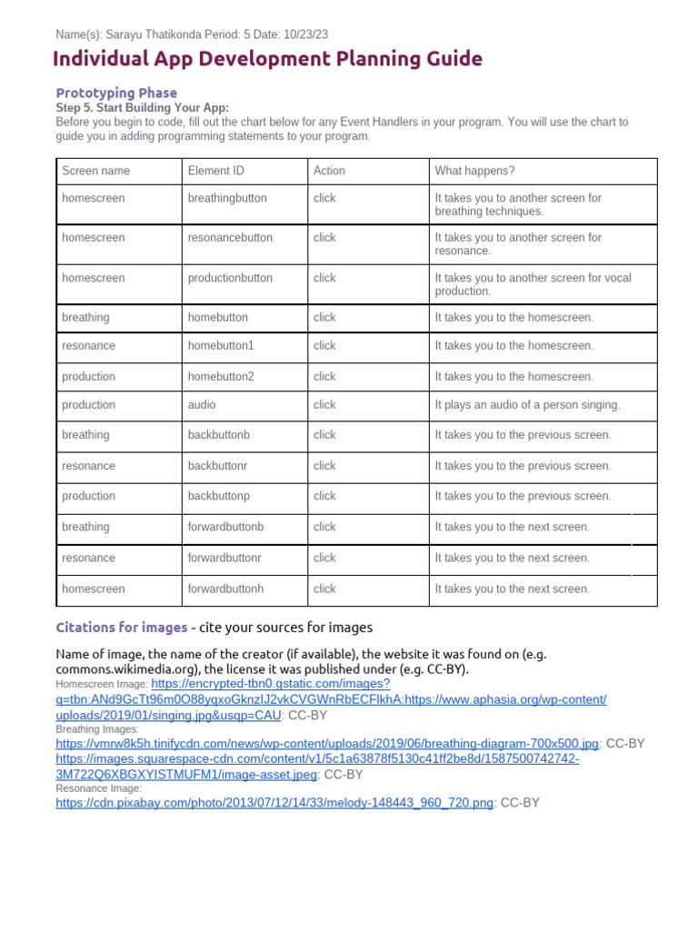APCSP 10 23 CSP Individual App Development Planning Guide Part2 | PDF