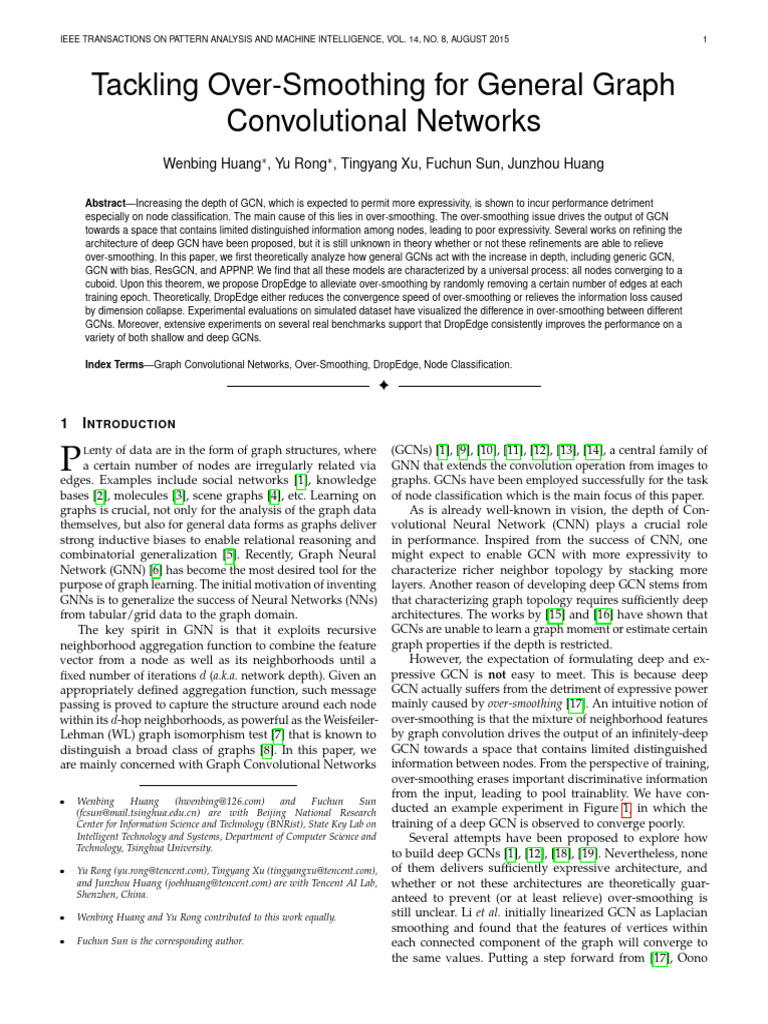 Tackling Over-Smoothing For General Graph Convolutional Networks | PDF