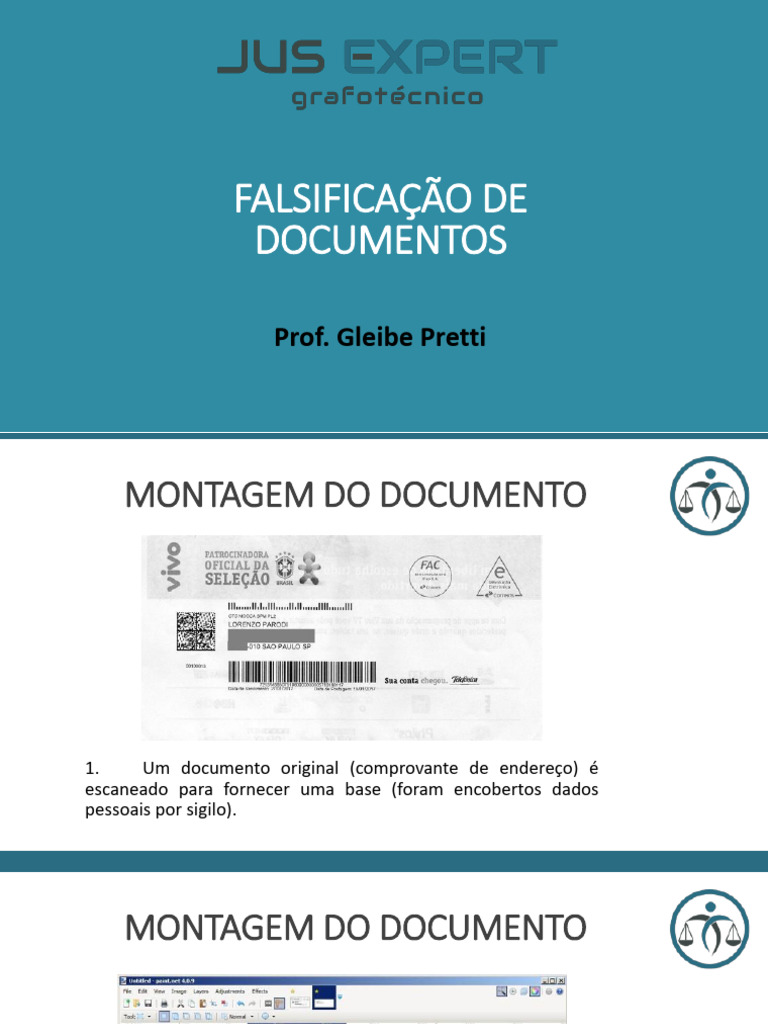 Aula prática de documentoscopia | PDF