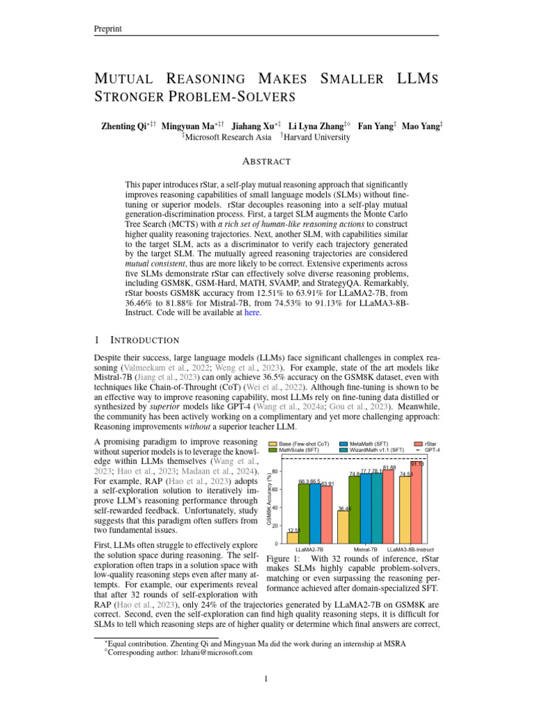 MUTUAL REASONING MAKES SMALLER LLMS Stronger PBM Solvers | PDF