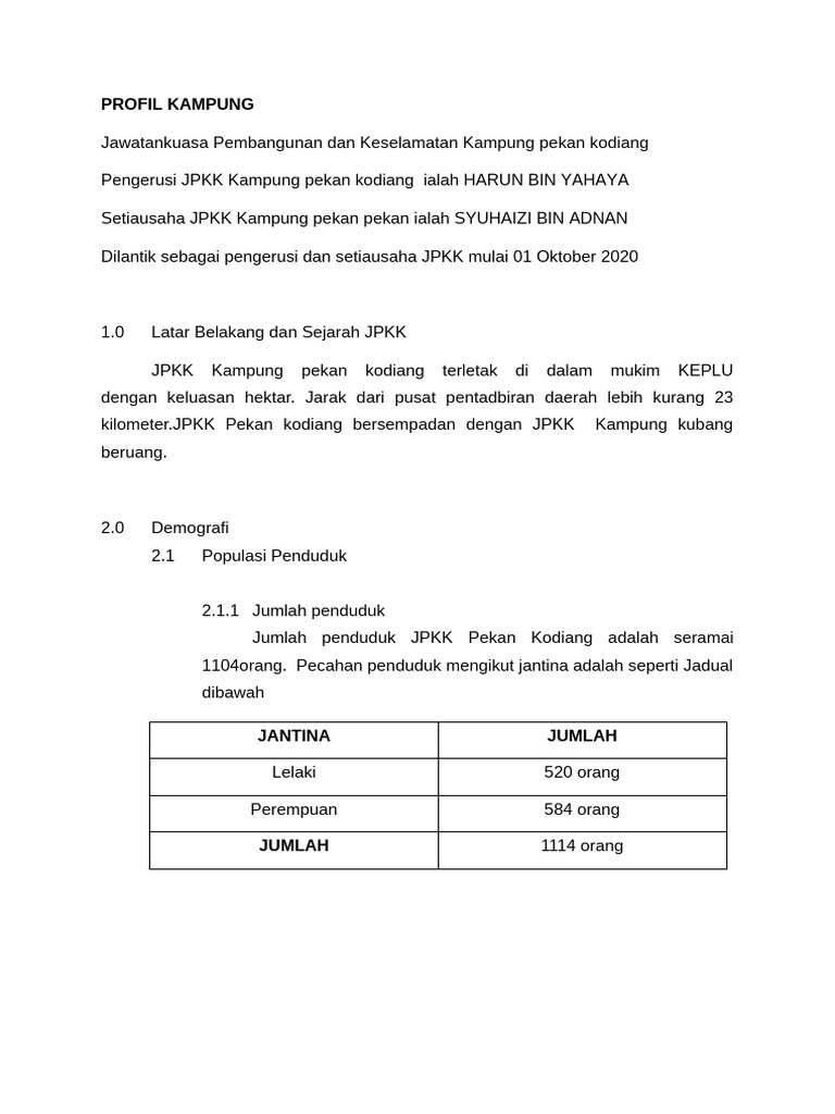 Profil Kampung | PDF