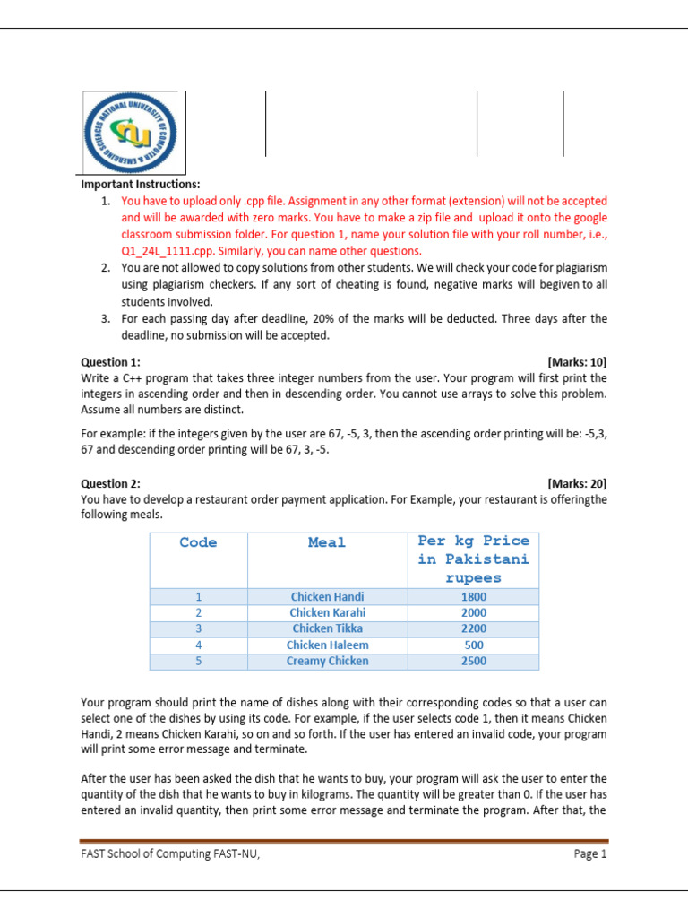 Assignment - 2 PF (Fall - 24) | PDF