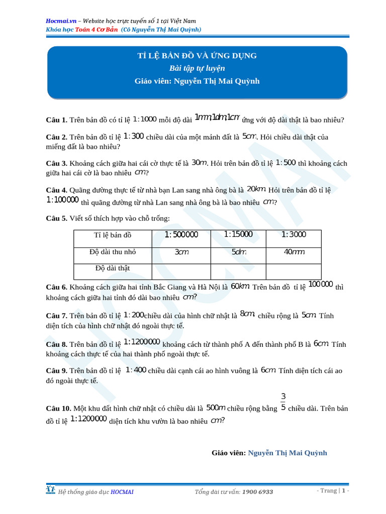 Bài 03. Tỉ lệ bản đồ và ứng dụng | PDF