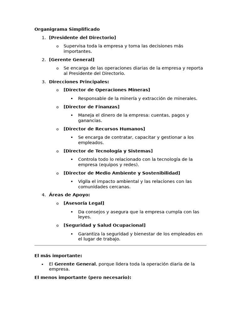 Organigrama Simplificado | PDF