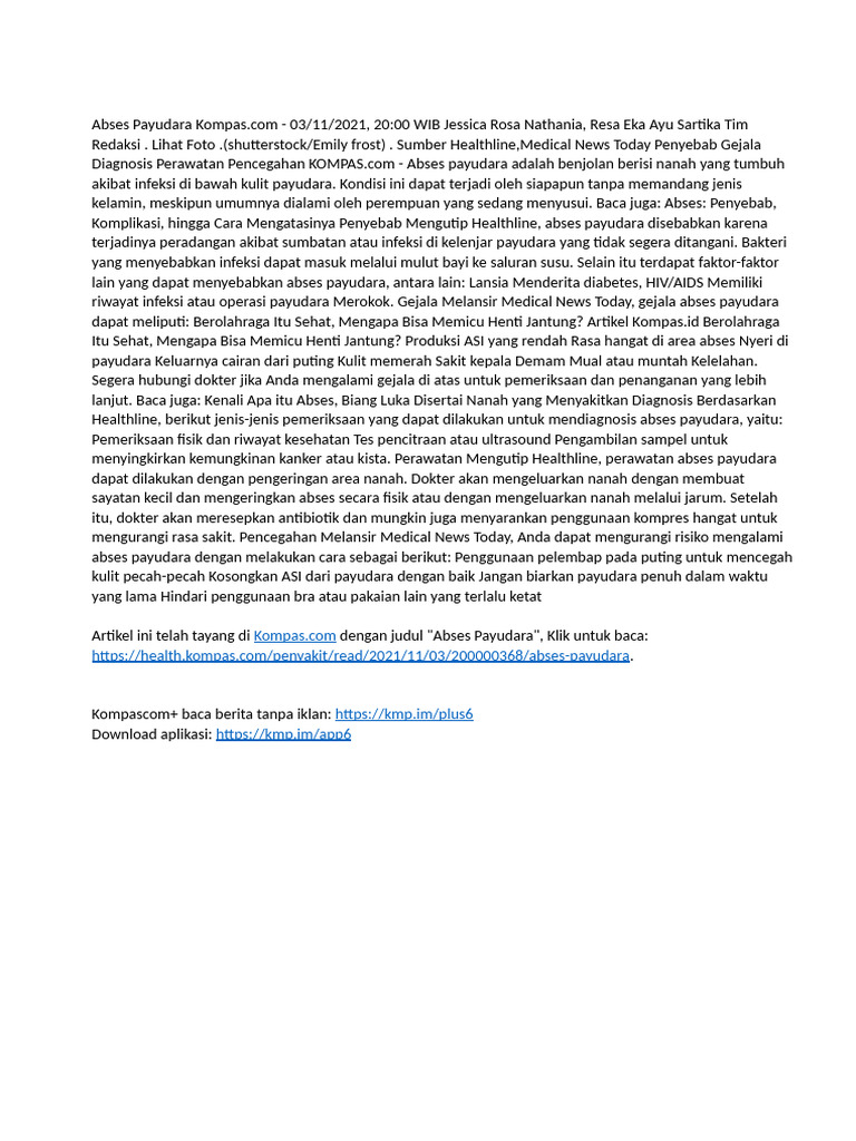 Penatalaksanaan Abses Mammae | PDF