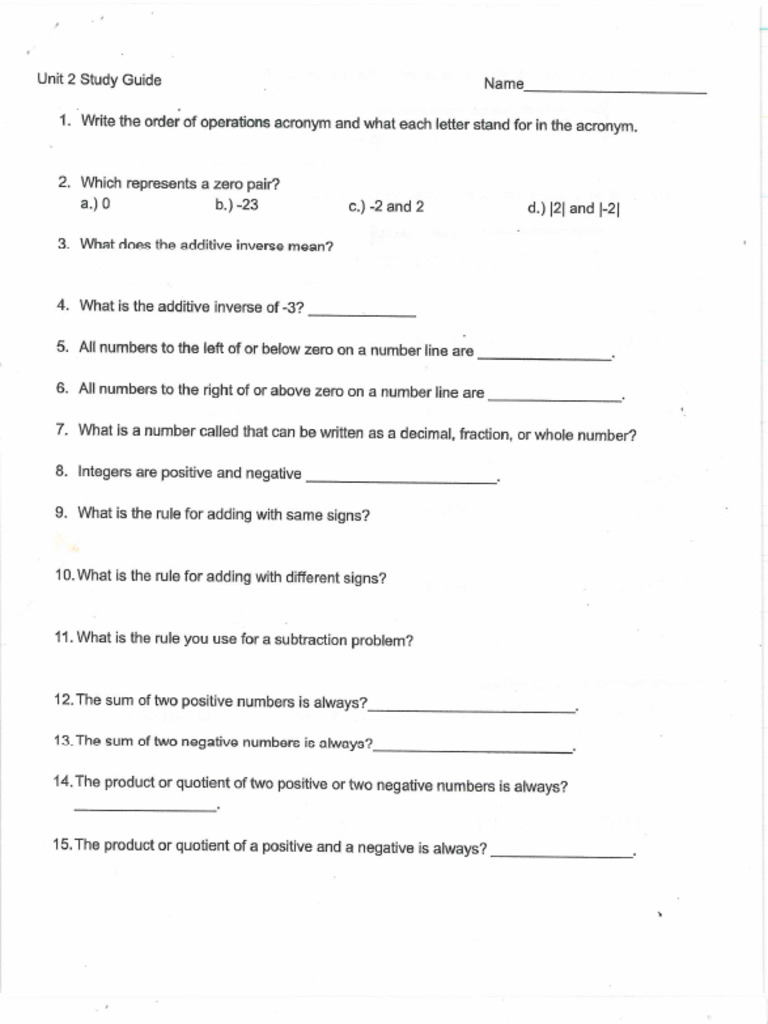 U2 Study Guide | PDF