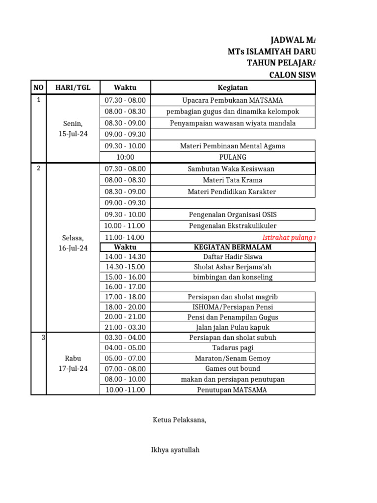 Jadwal MPLS 2024 | PDF