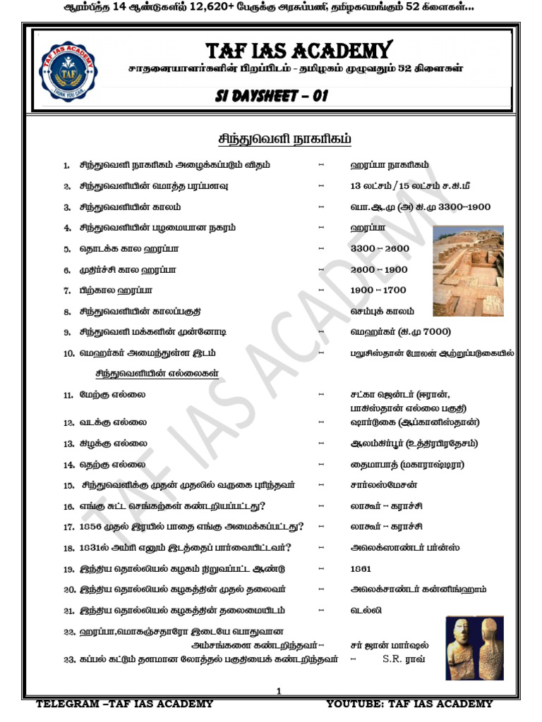 Taf Ias Academy: Si Daysheet - 01 | PDF