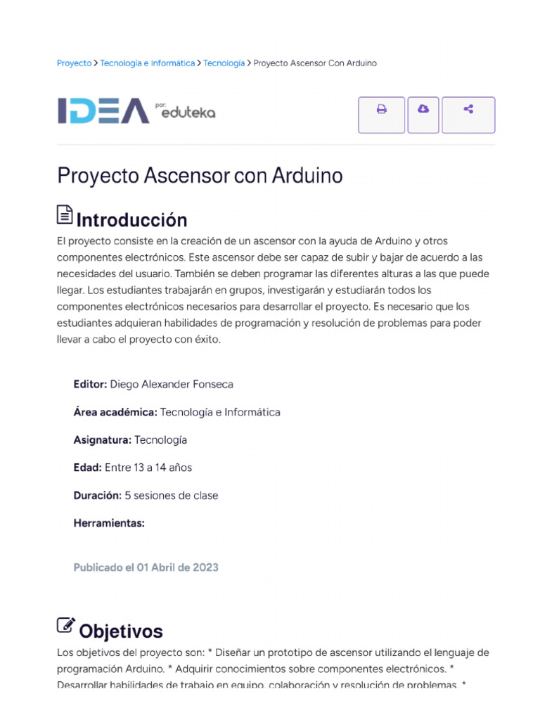Proyecto Ascensor Con Arduino | PDF Proyecto Ascensor Con Arduino | PDF
