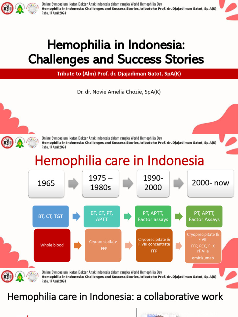 Materi OS IDAI 17 April 2024 Dr. Novie, Sp.A (K) World Hemophilia Day | PDF