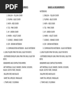 Grade 1,2 and 3 Requirements:: Notebook: Writing Notebook | PDF | Art