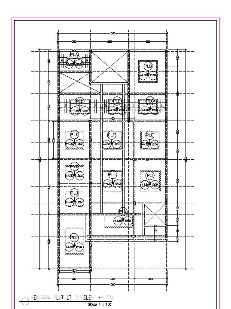 Denah Plat LT 2 | PDF