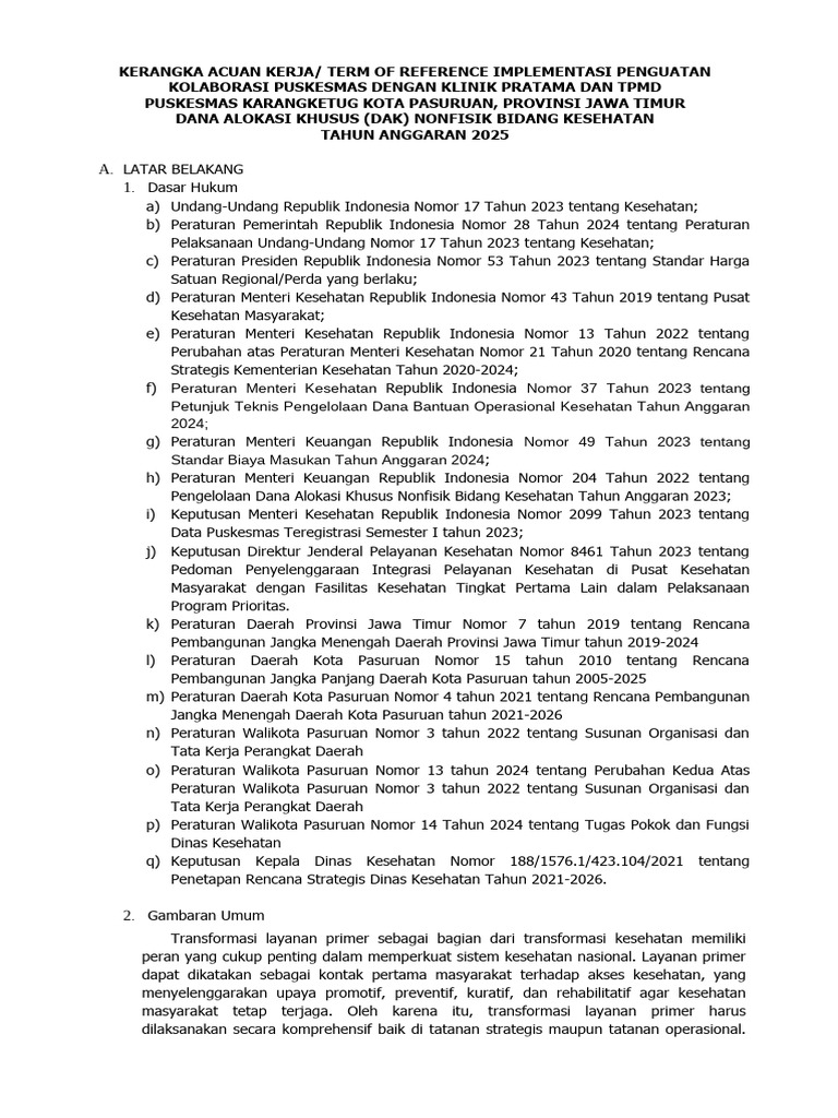 Tor TPMD PKM Karangketug | PDF