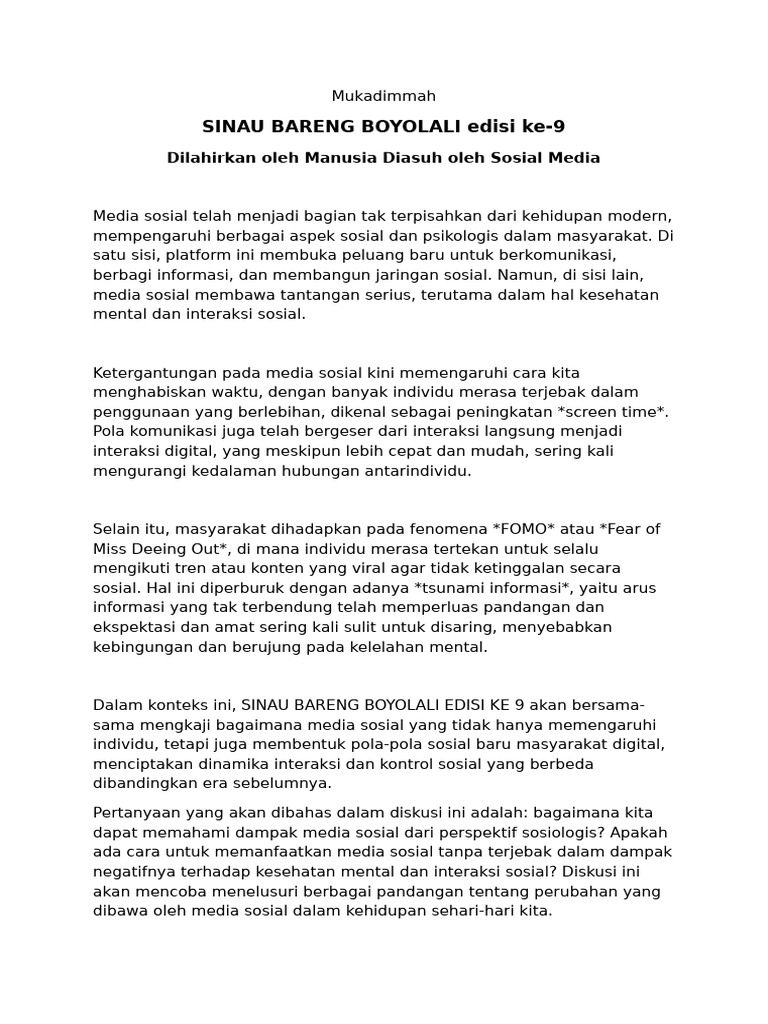 Sinau Bareng Edisi 9 Mukadimmah | PDF