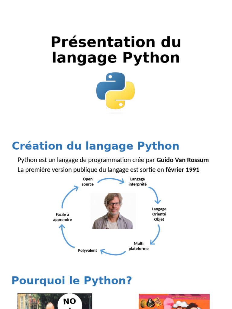 Présentation Du Langage Python1 | PDF