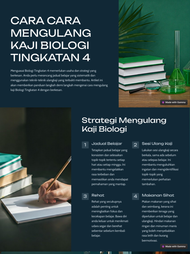 Cara Cara Mengulang Kaji Biologi Tingkatan 4 | PDF
