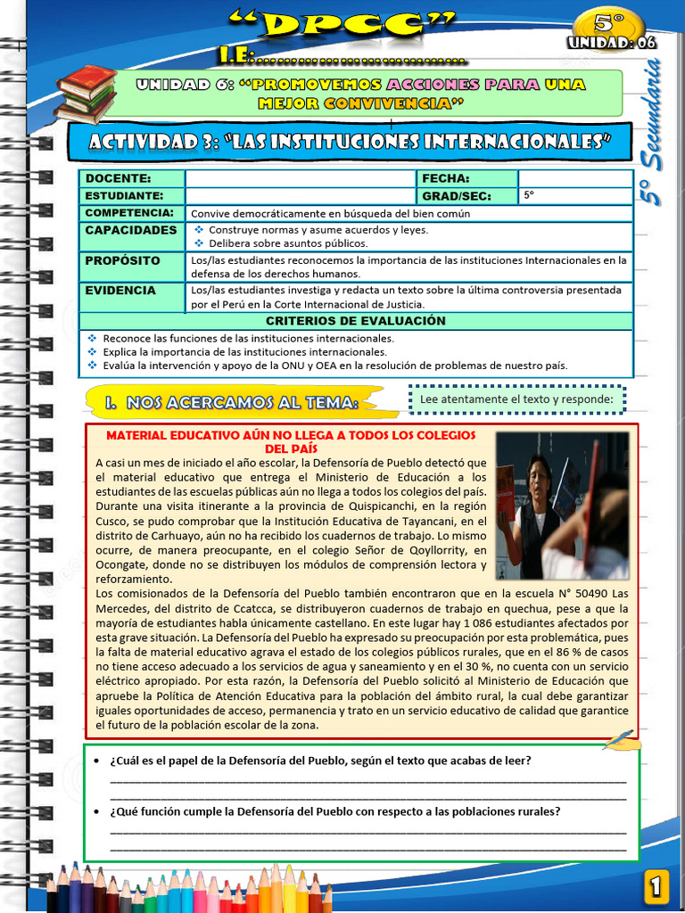 5° DPCC - Actv.03-Unid.6 2023 | PDF