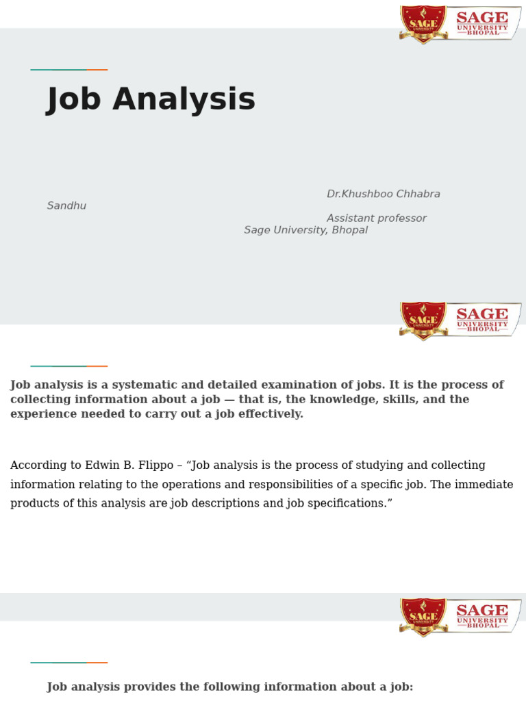 Job Analysis PPT 2 Unit | PDF