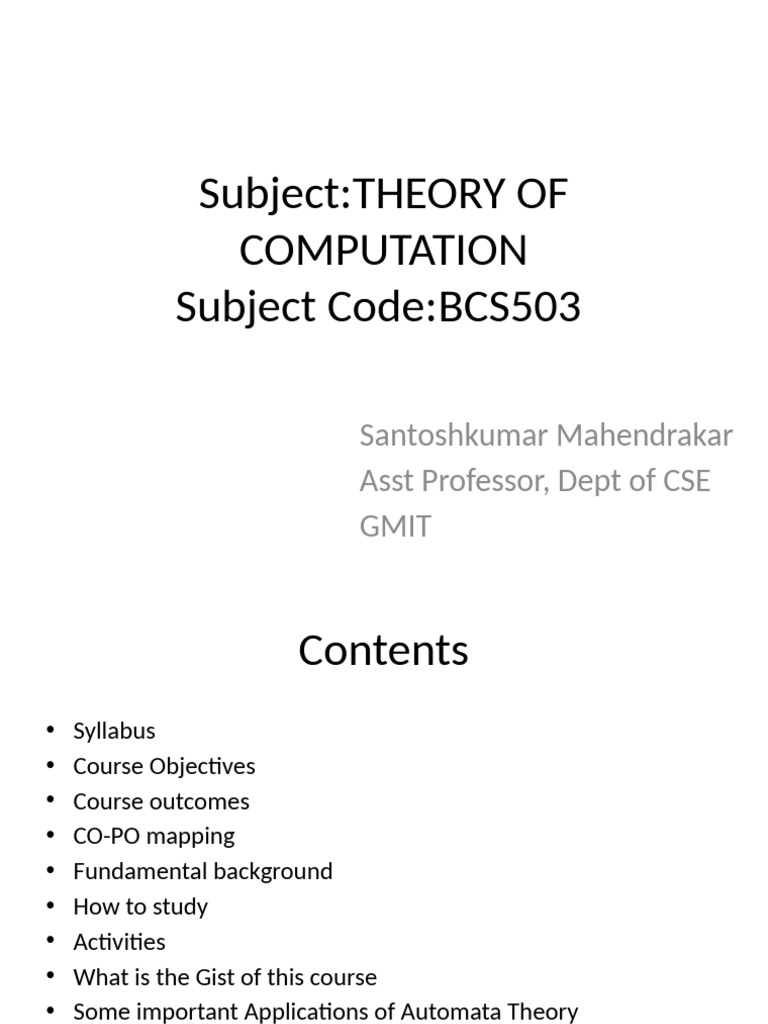 TOC Presentation - 2024 | PDF