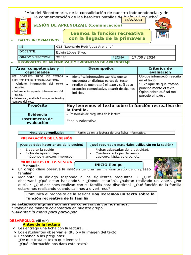 Ses Com Lee Func Recreativa | PDF