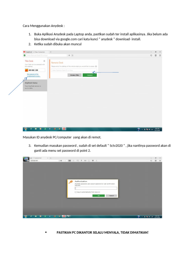 Cara Menggunakan Anydesk | PDF