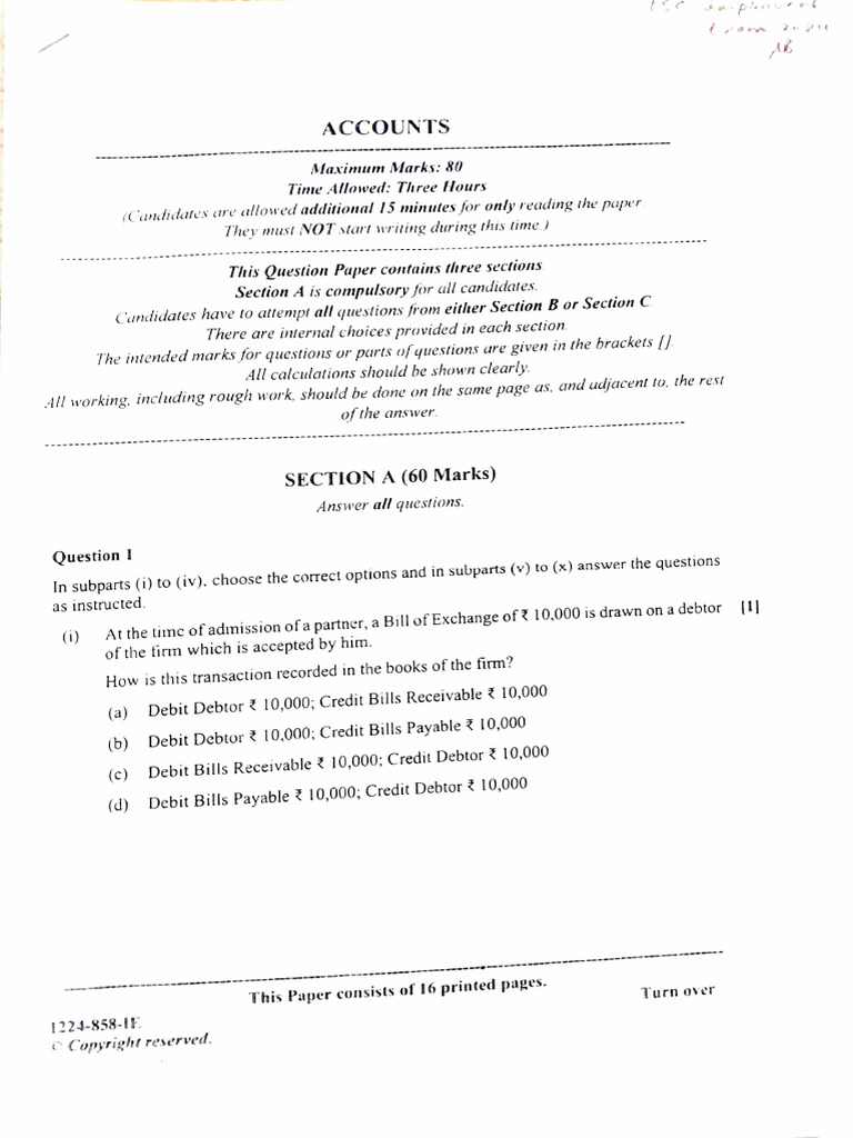 Accounts Improvement Exam | PDF