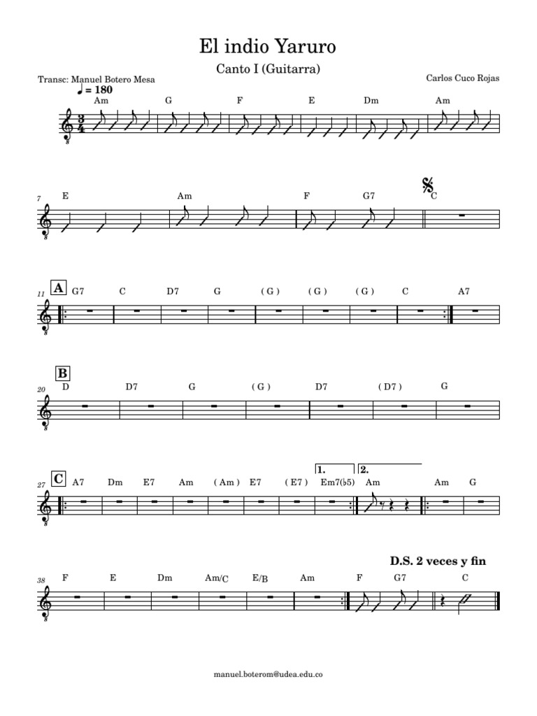 El indio Yaruro - Guitarra | PDF