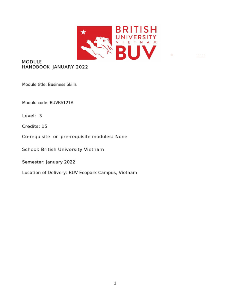 Module Handbook | PDF