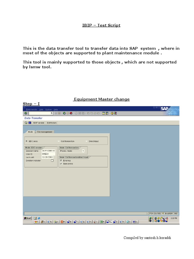 Transferring Equipment Master Data into SAP using the IBIP Data ...