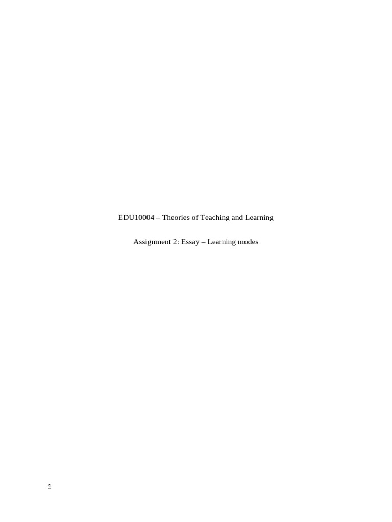 EDU10004 A2 Essay | PDF