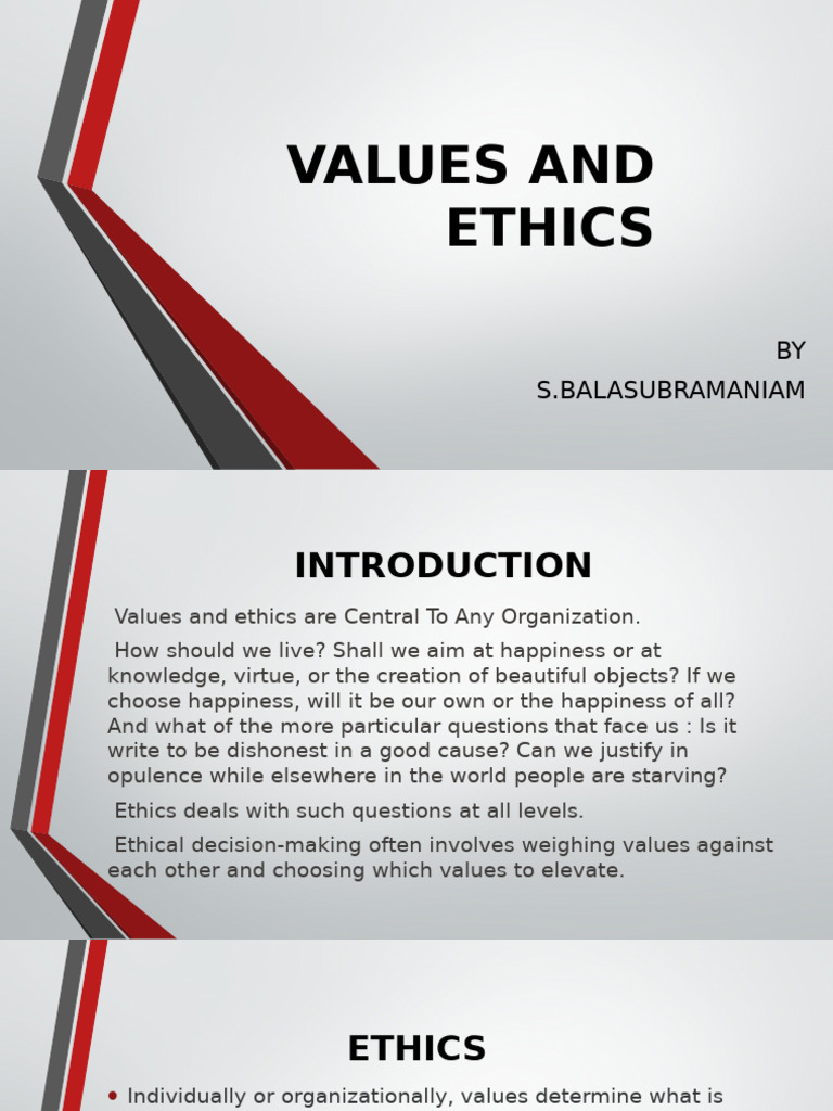 Values and Ethics | PDF