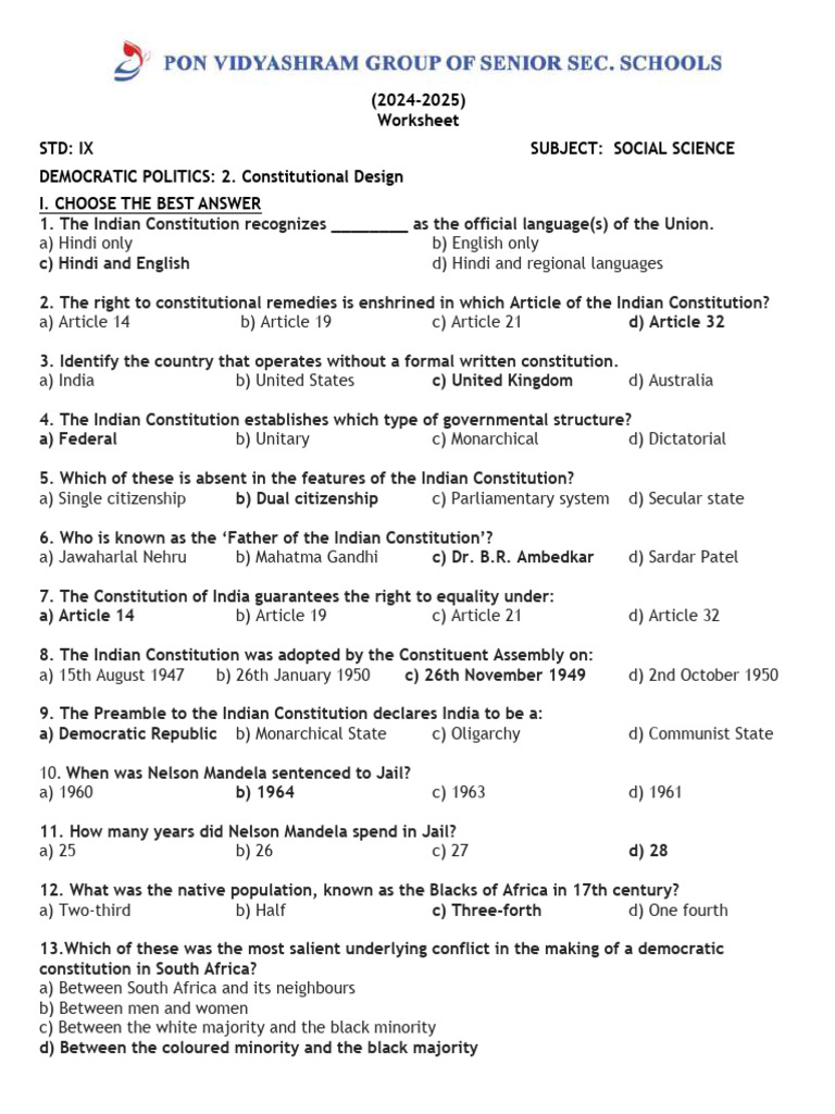 IX DP - Ch2 - Worksheet | PDF