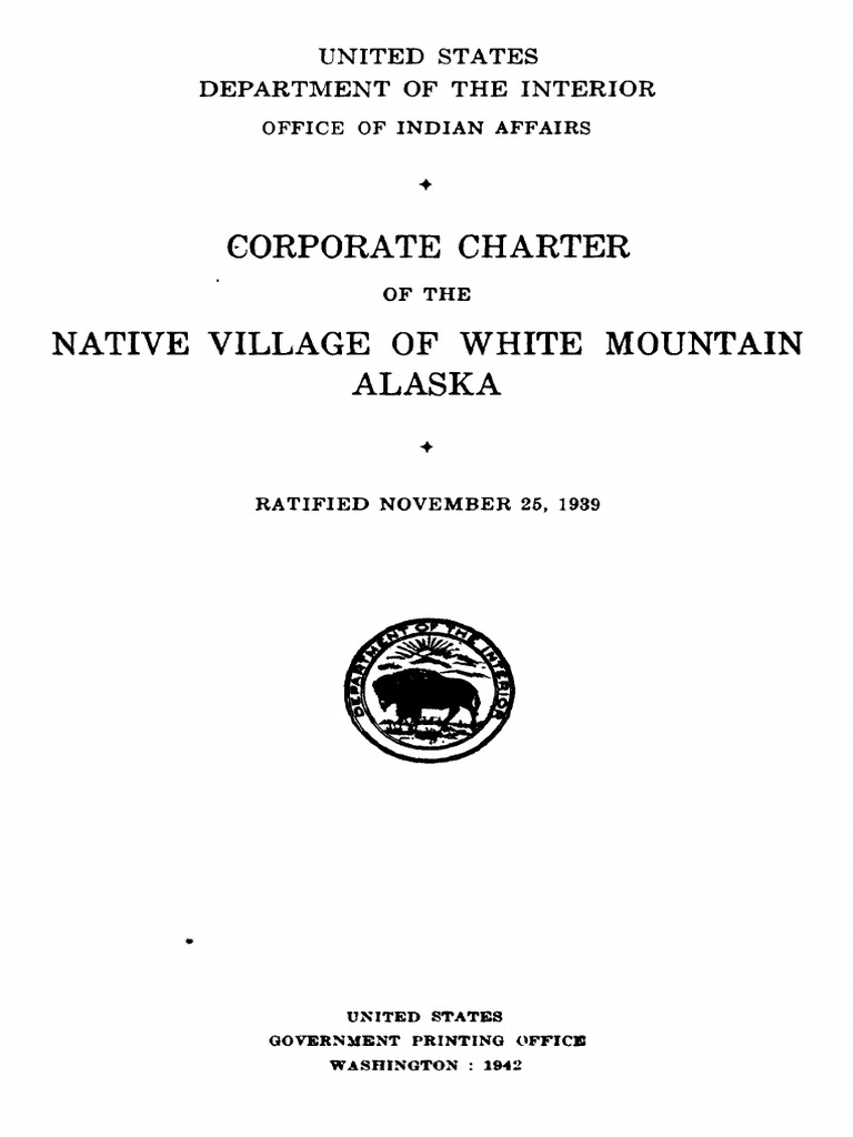 Corporate Charter of The Native Village of White Mountain, Alaska | PDF