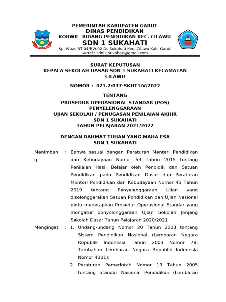 SK POS Ujian Sekolah | PDF