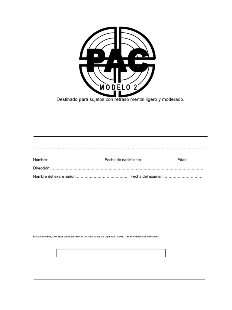 PAC 2 Habilidades Adaptativas | PDF