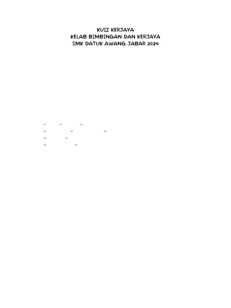 Kuiz Kerjaya Guru | PDF