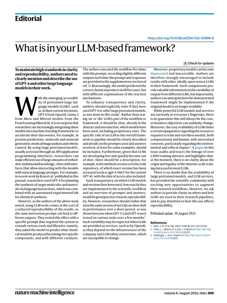 2024 - What Is in Your LLM-based Framework | PDF
