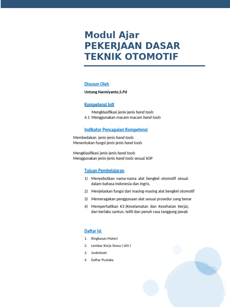 modul ajar pdto | PDF