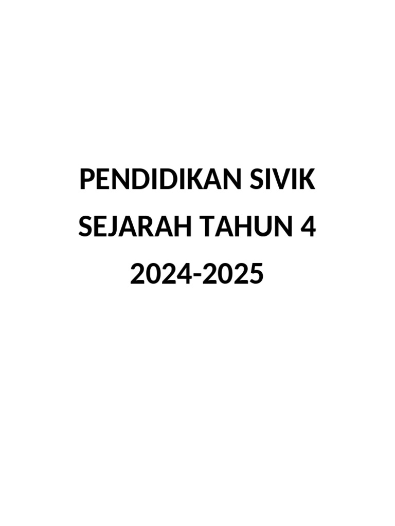RPH (R) Sivik Sejarah TH 4 2024 2025 | PDF