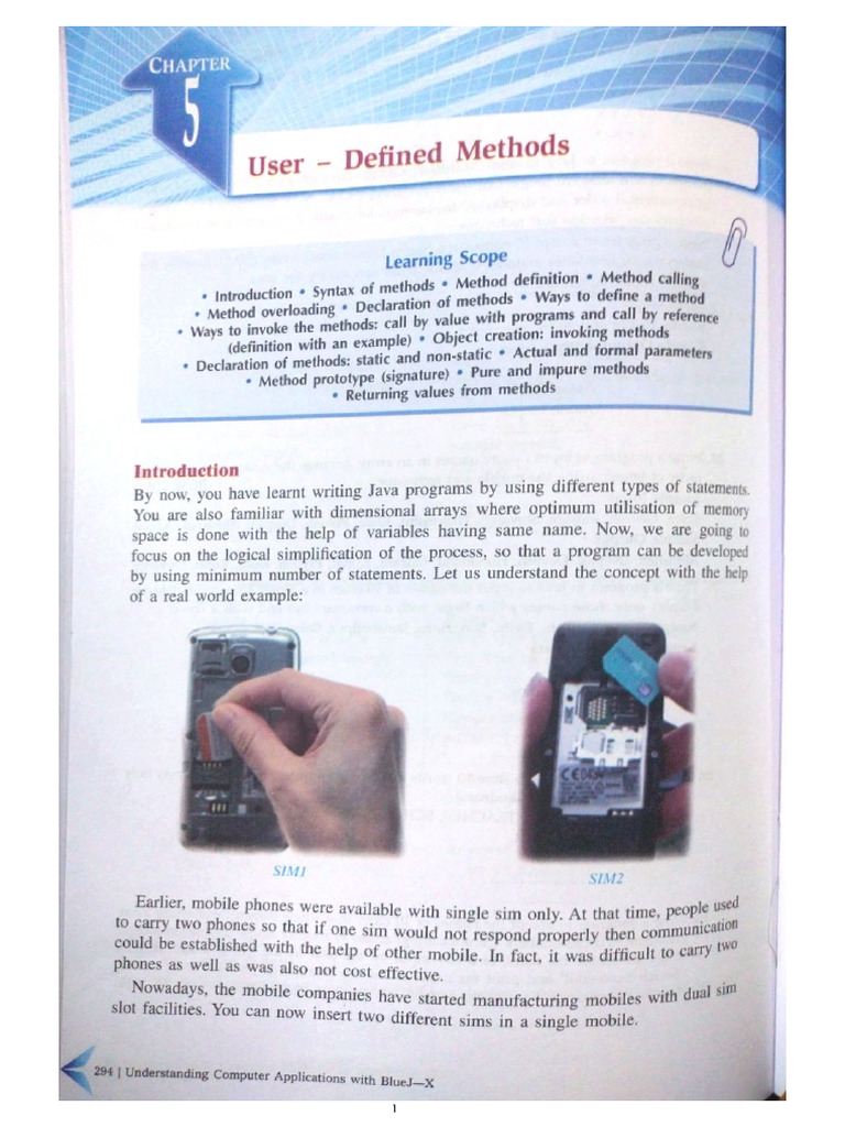 Computer Chapter 5 User Defined Methods - Part1 | PDF